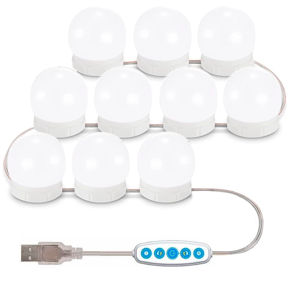 Kit de 10 Luces Led Para Espejo Gadnic Z1300 Maquillaje Makeup Usb