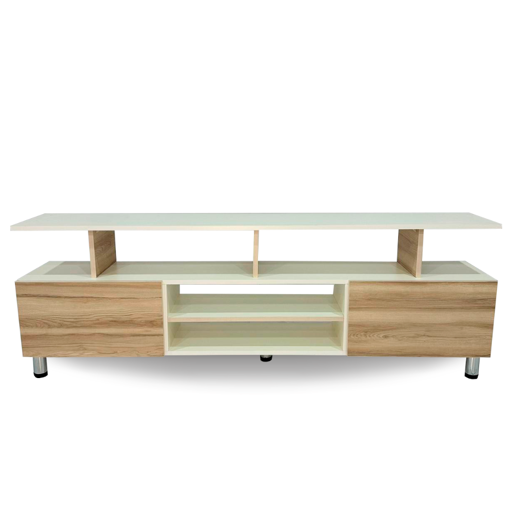 Rack Mueble TV con 2 puertas Blanco y Orinoco