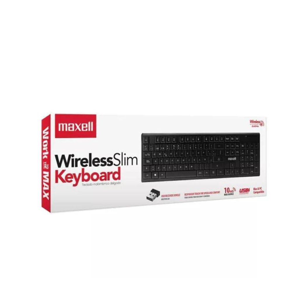 Teclado Inalambrico Maxell Wkb-20 Negro Slim