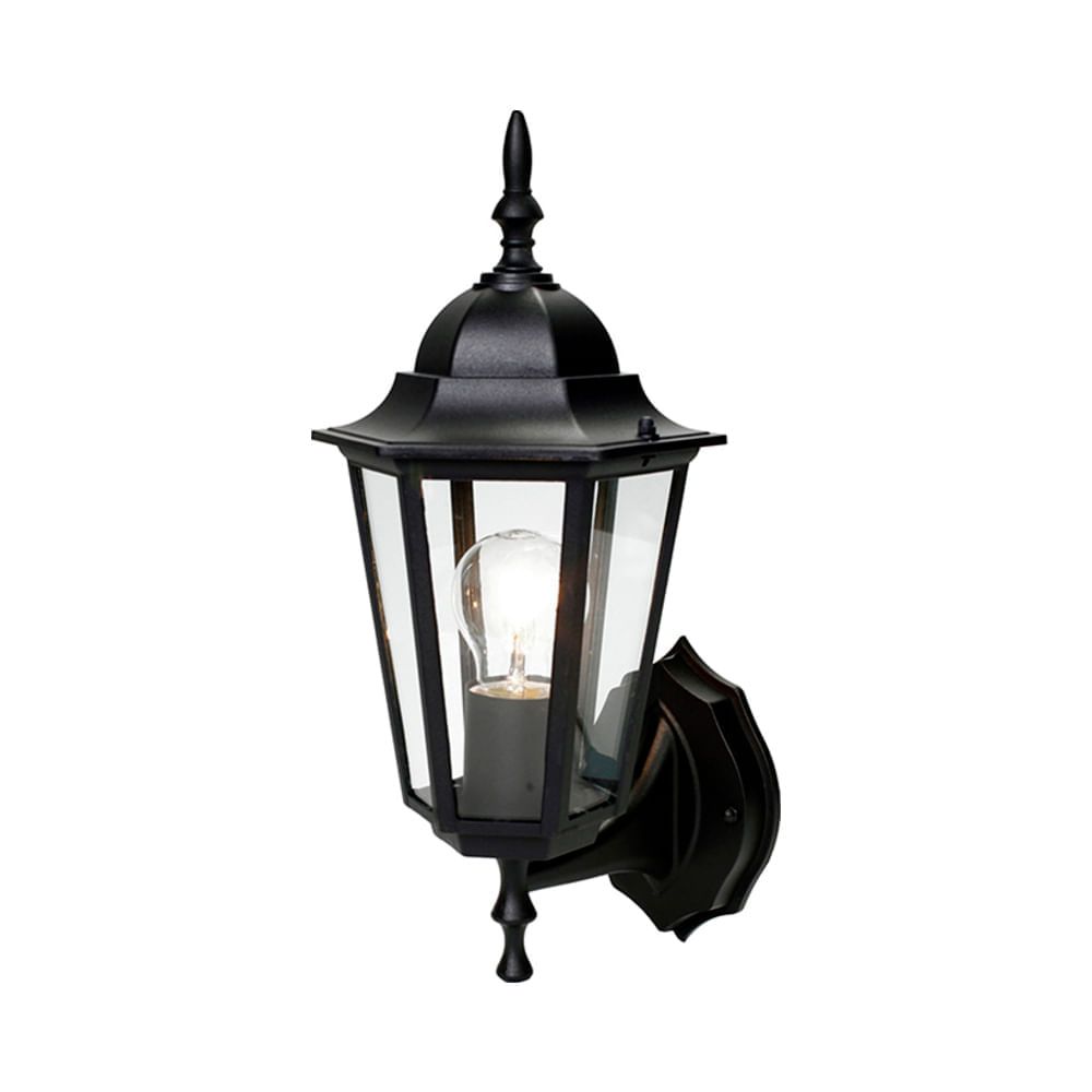 Farol Fanari Exterior Luminaria Led Negro Jardin Aluminio Leuk