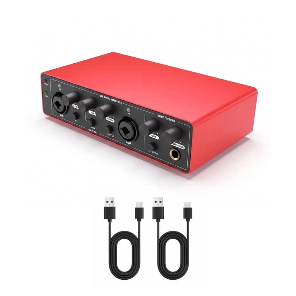 Interfaz De Audio Gadnic 24Bit 192kHz Phantom Power +48V Grabación ...