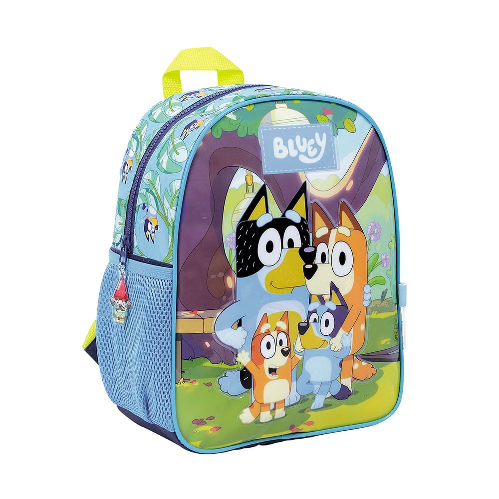 Bluey Mochila 12 Espalda Family Celeste y Amarillo