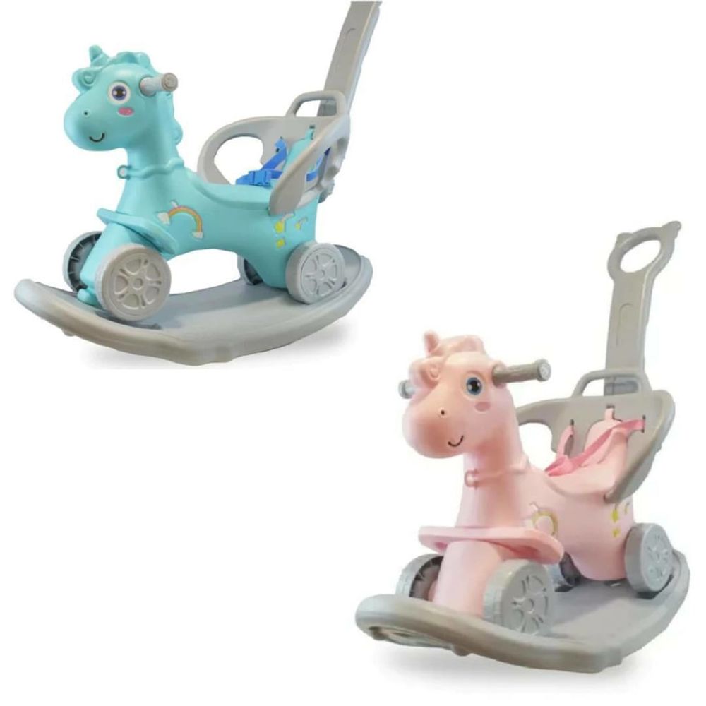 Unicornio Mecedor Pata Pata 3 En 1 Ok Baby Okbb0304 Celeste