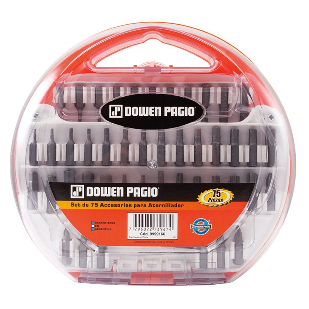 Set De Accesorios Dowen Pagio Para Atornilladores 75 Piezas