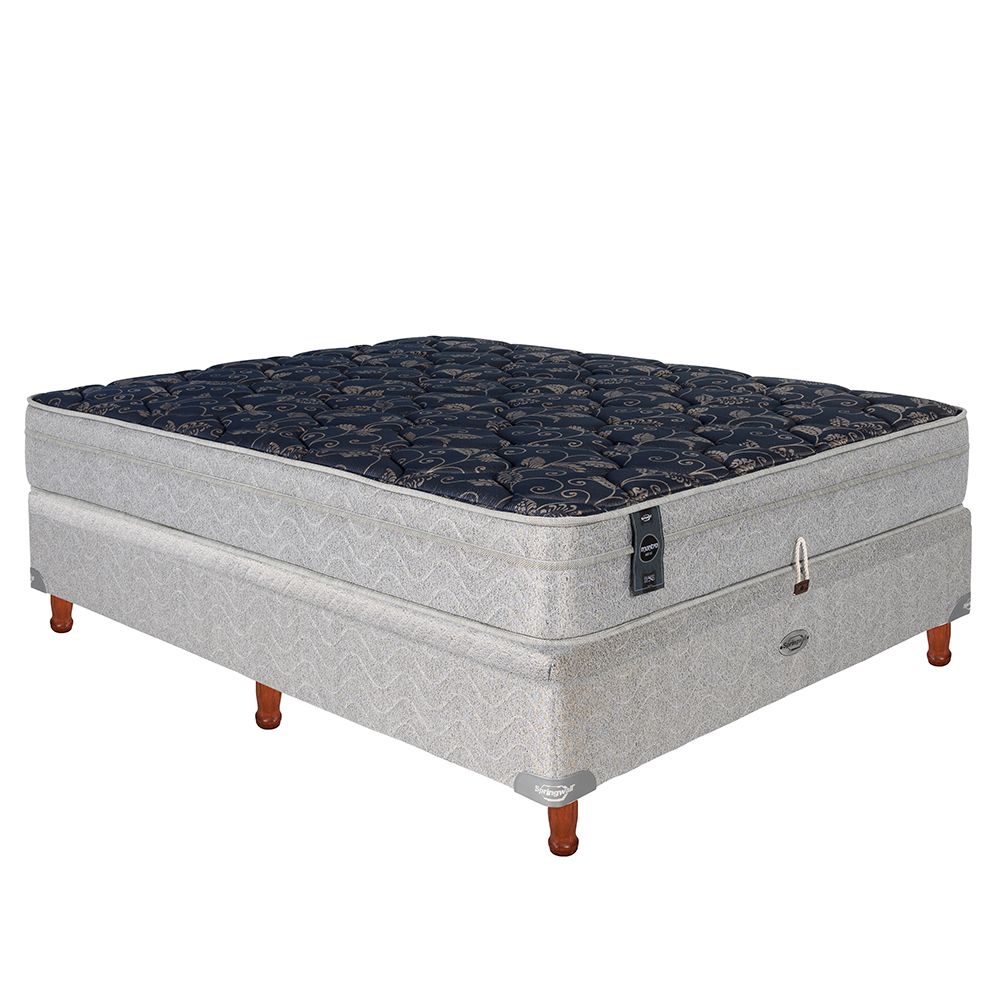 Sommier con Baulera y Colchón de Resortes Springwall MCB115 con MM129R ... Sommier con Baulera y Colchón de Resortes Springwall MCB115 con MM129R ...