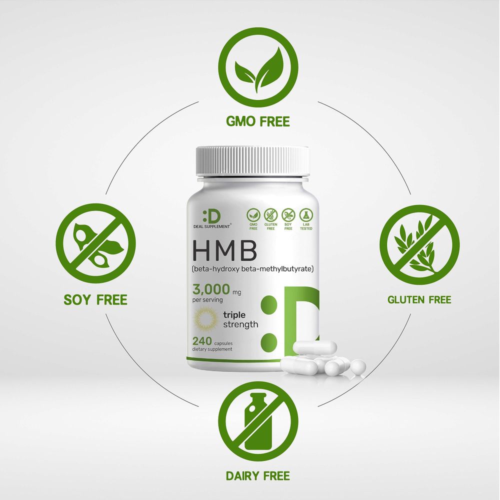 Suplementos HMB ultra fuertes 3,000 mg por