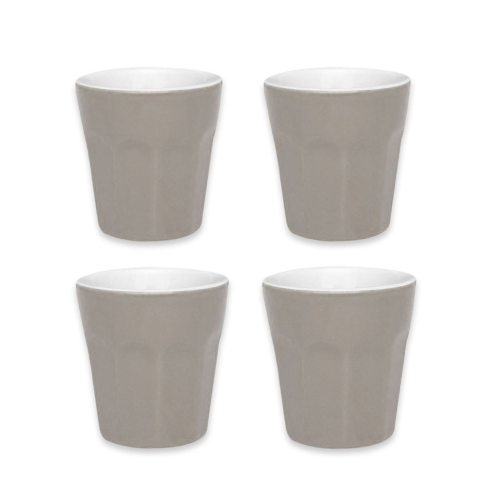 SET de 4 TAZAS DE CAFE CERAMICA GRIS