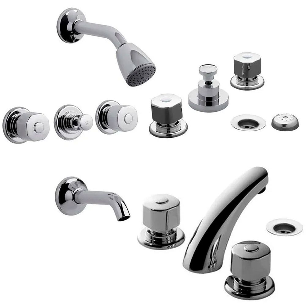 Griferia Fv Arizona Plus Combo Baño Completo 0900.03/b1p