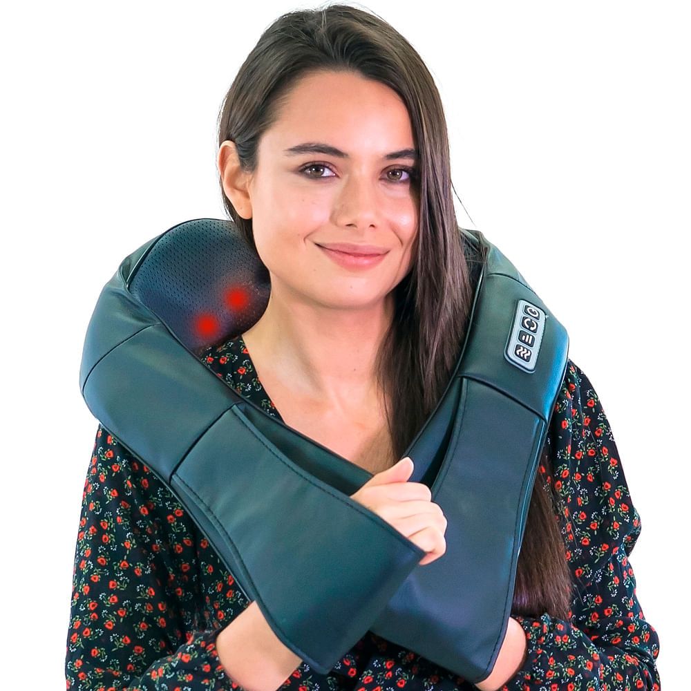 Masajeador Caliber cervical corporal 8 rodillos y calor