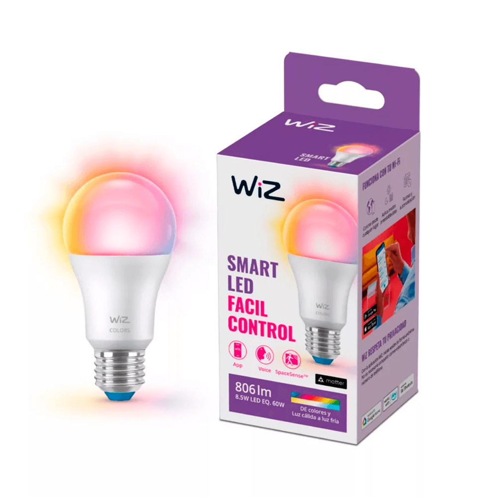 Lampara Led Inteligente Wiz Wifi Smart Color A60 8.5w RGB