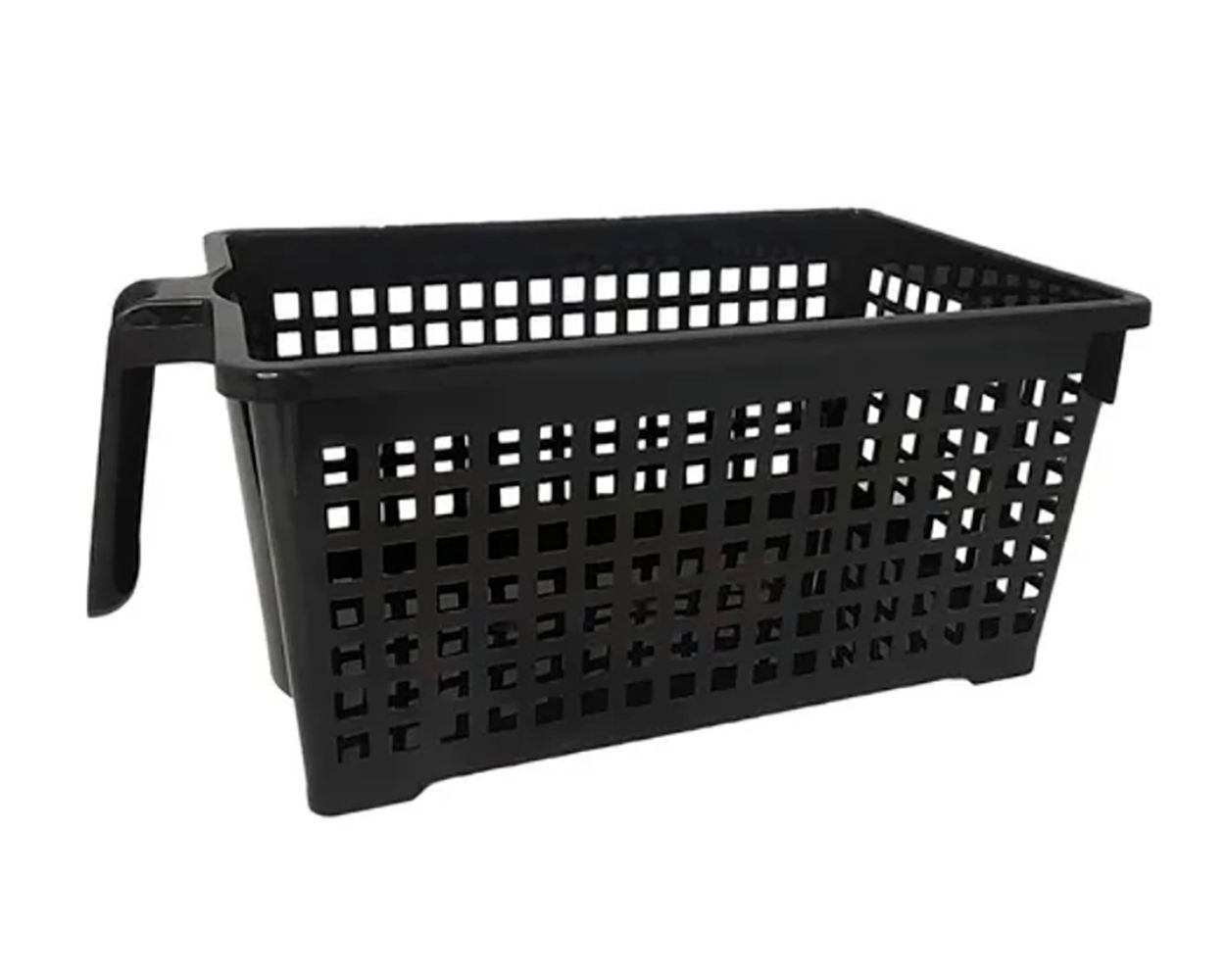 Cesto Calado Rectangular Grande Con Manija Negro - Colombraro