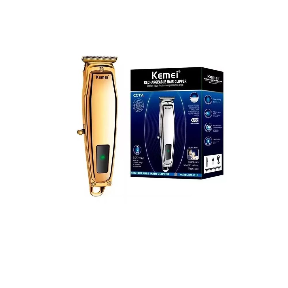 Maquina Patillera Trimmer Kemei Km-1312 Recargable Gold