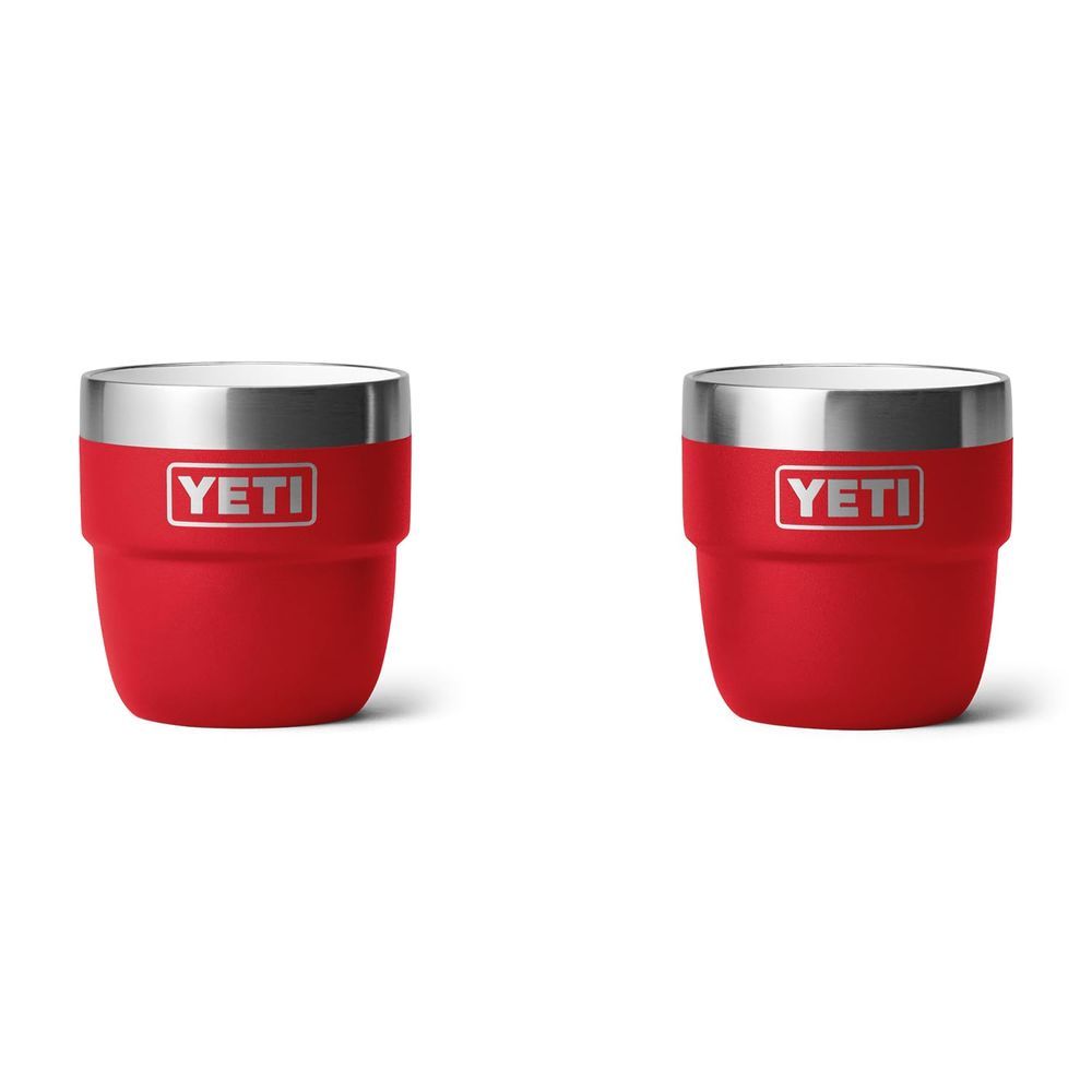 Vaso YETI Rambler, apilable, acero inoxidable, 120 ml, 2 unidades, color rojo