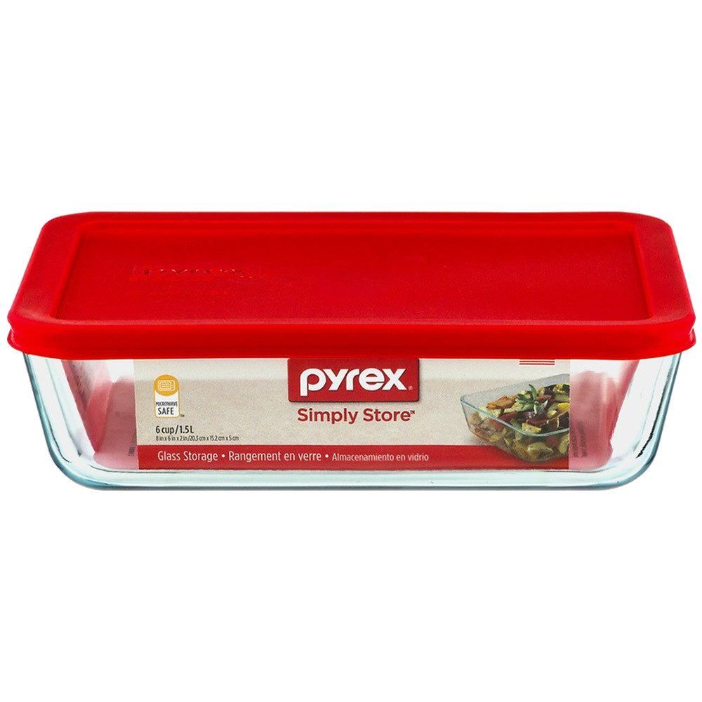Fuente Rectangular Pyrex Simply Store Con Tapa 1,5 L Vidrio