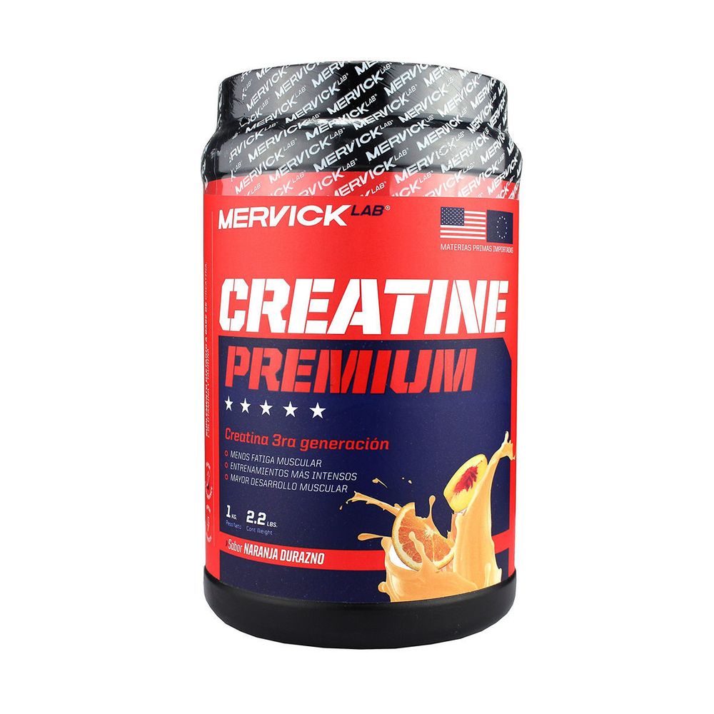 Creatine Premium 1kg Sabor:Naranja y Durazno Mervick Lab