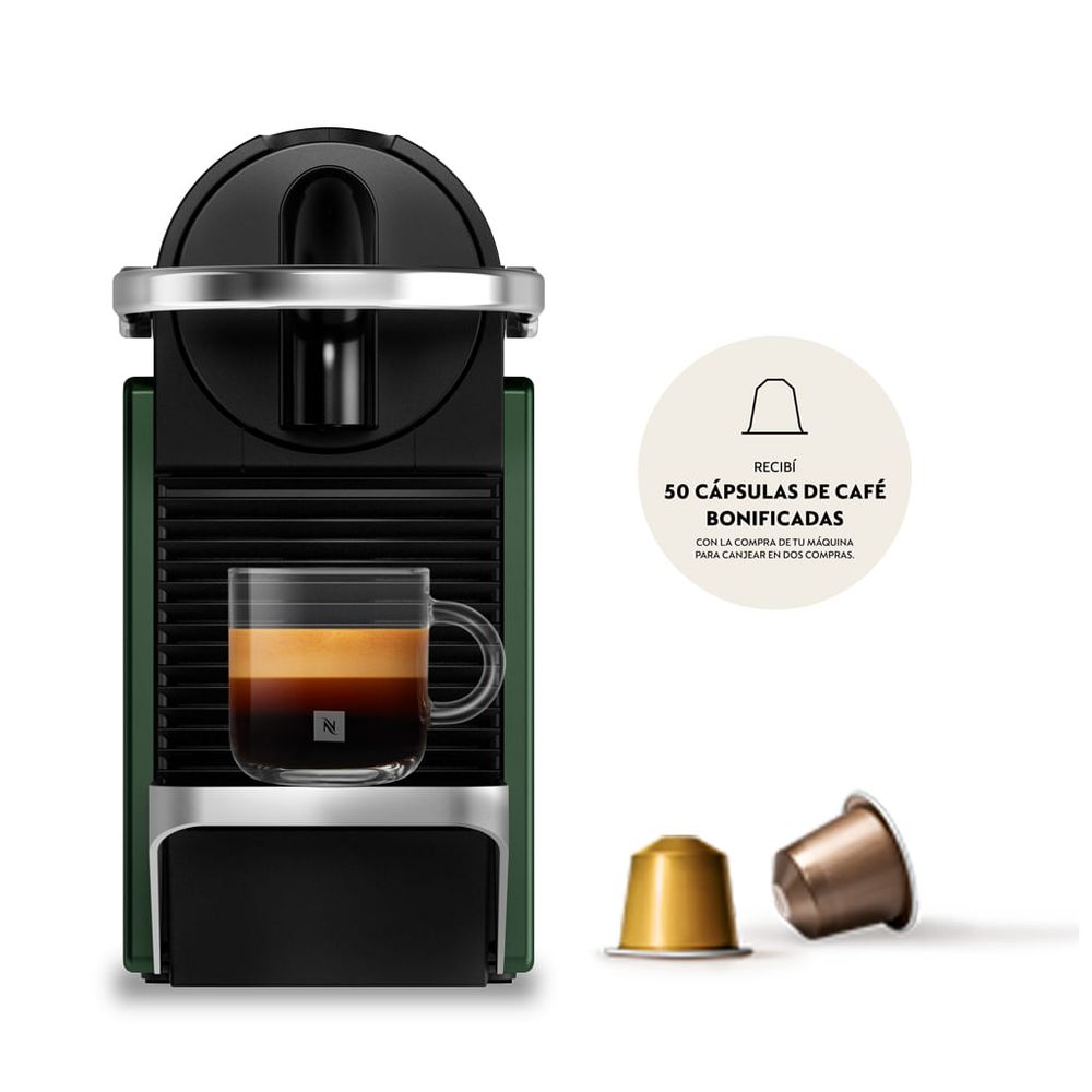 Cafetera Nespresso Pixie Dark Green Curva C62-AR-GR-NE