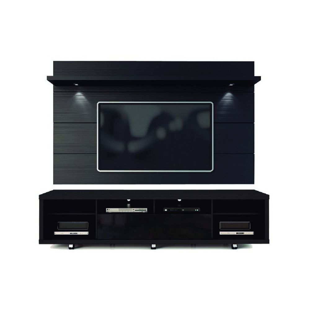 Combo Mueble para TV Panel + Rack MDP 2,2 Negro