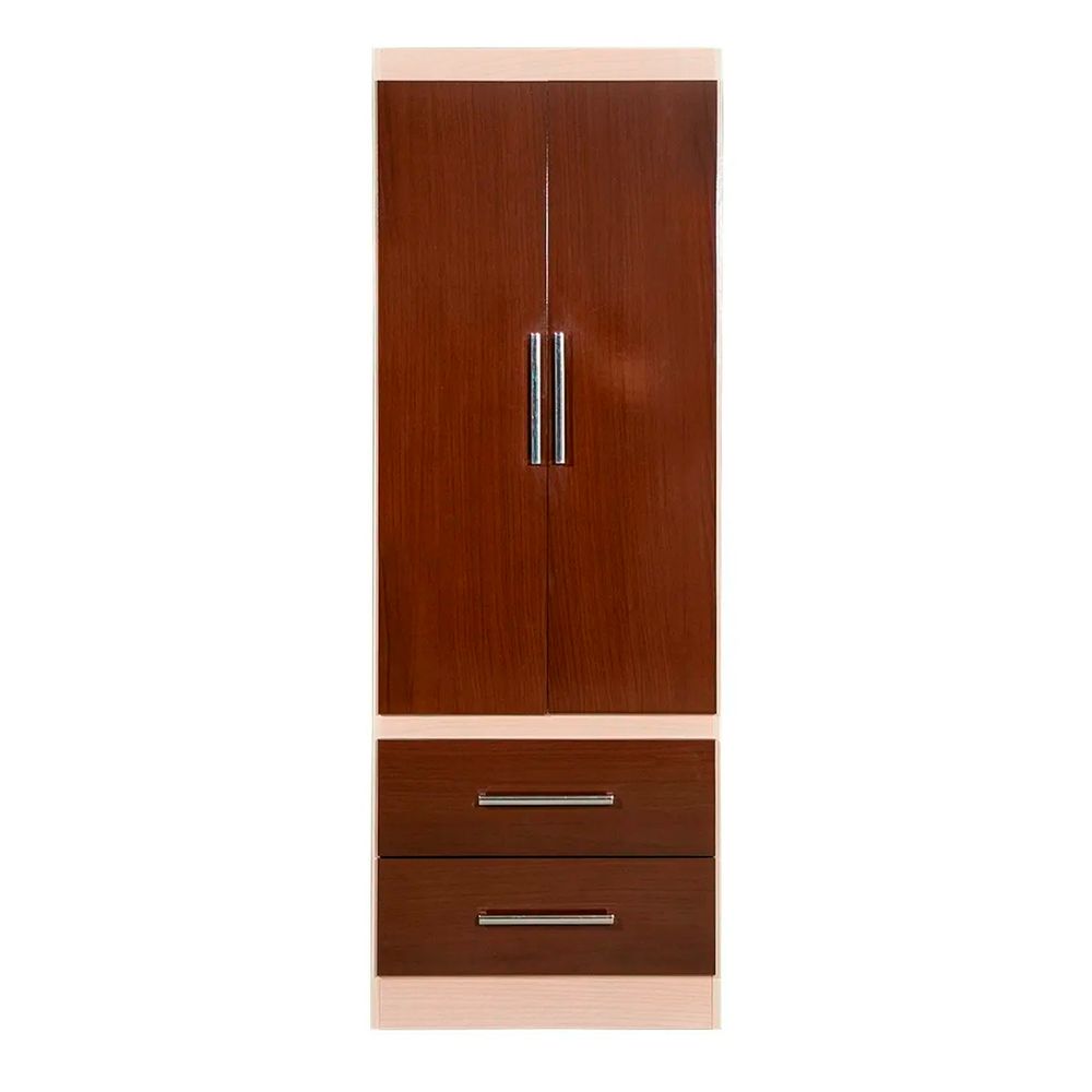 Ropero 2 Puertas 2 Cajones Máximo Fortaleza Melamina Chocolate Maple