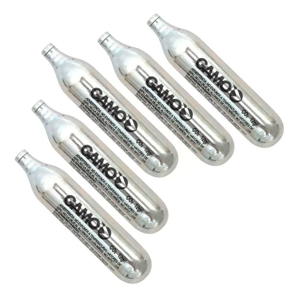 Garrafa Co2 Para Pistolas Rifles X 5 Unidades De 12 Gramos