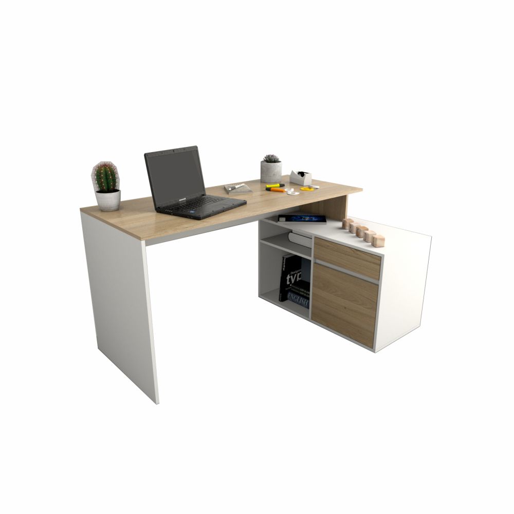 Escritorio Funcional con mueble bajo - Olmo c/ Blanco Art. 3048