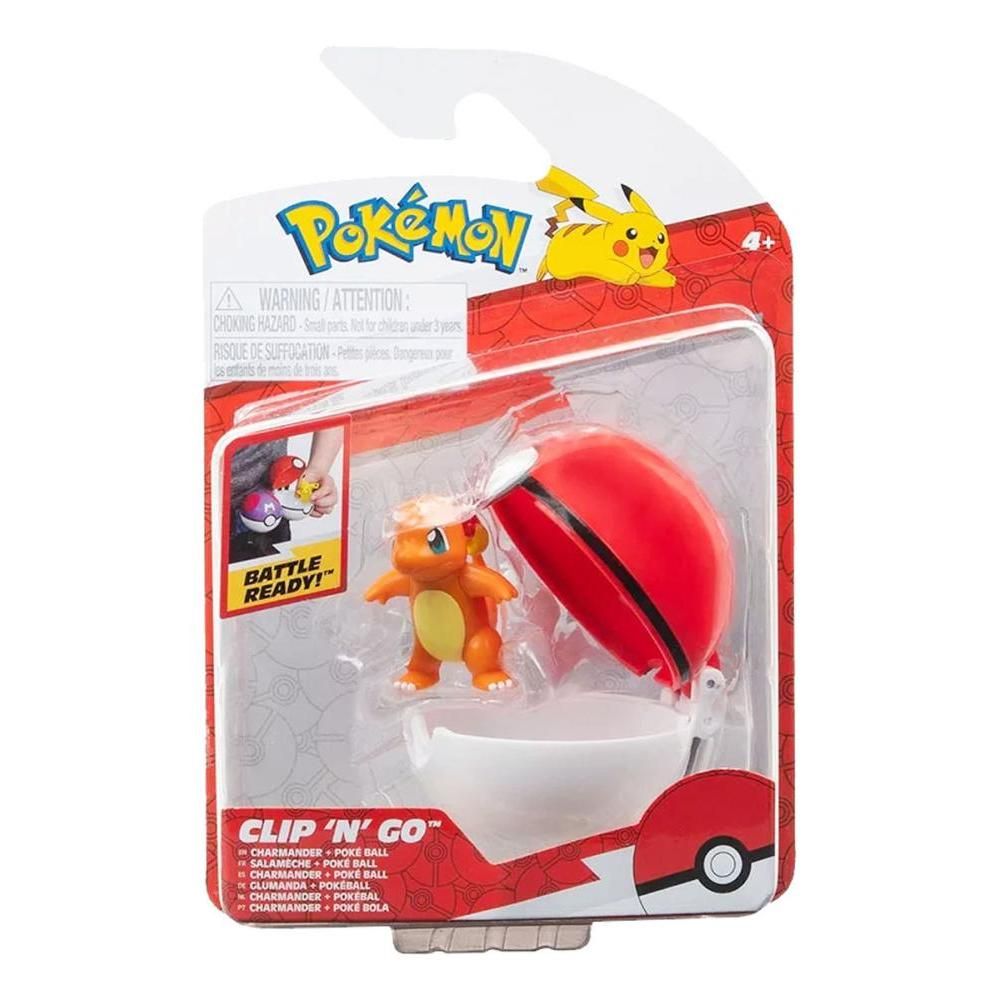 Pokemon Clip N Go Figuras De Accion + Pokebolas Color Charmander