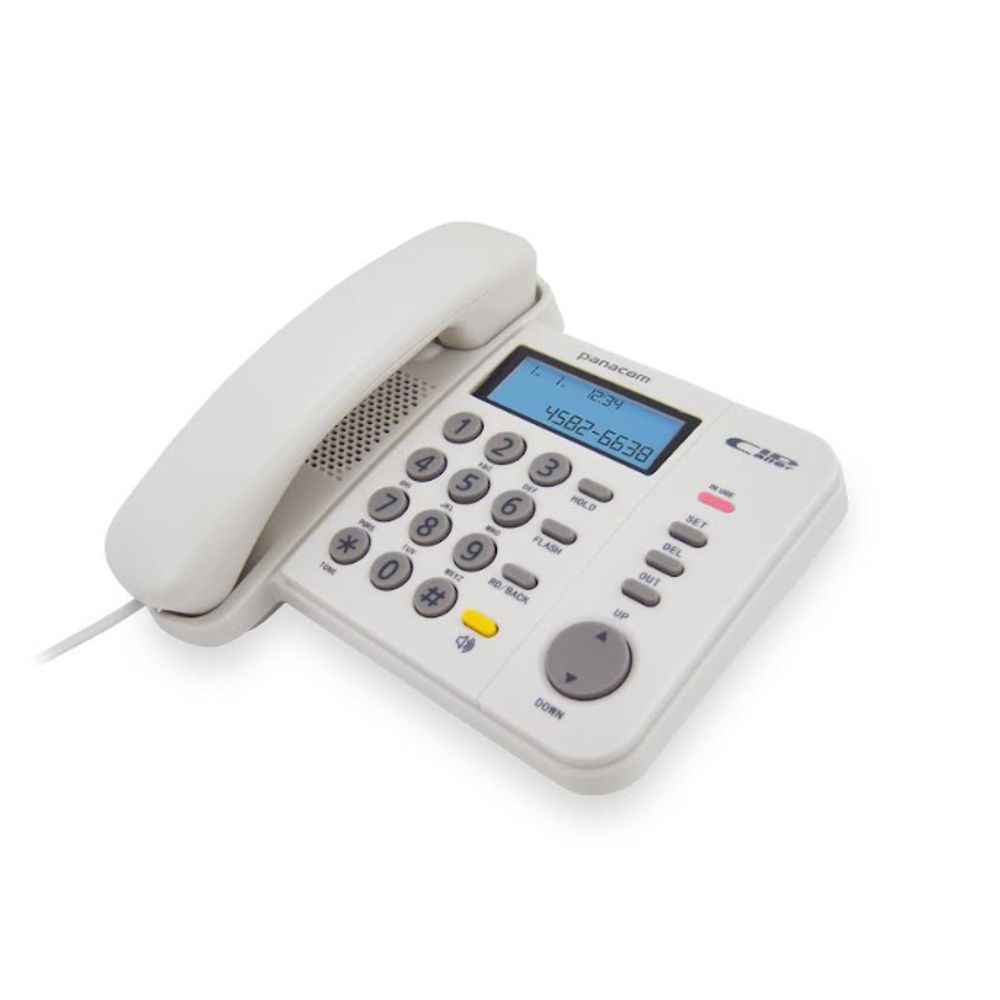 Teléfono de Mesa Panacom Pa7580wh Blanco Lcd Manos Libres