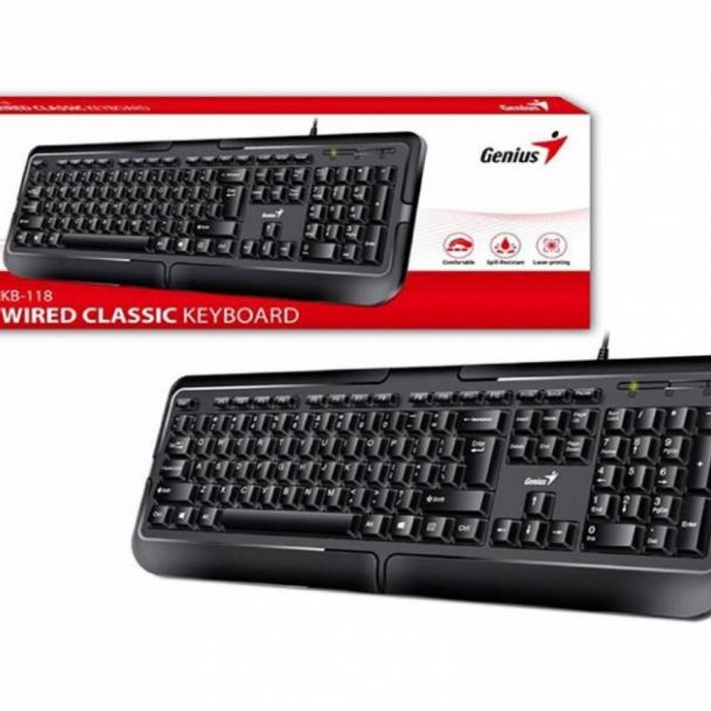 Teclado Genius Kb-118 Black Usb Sp Cb (5659)