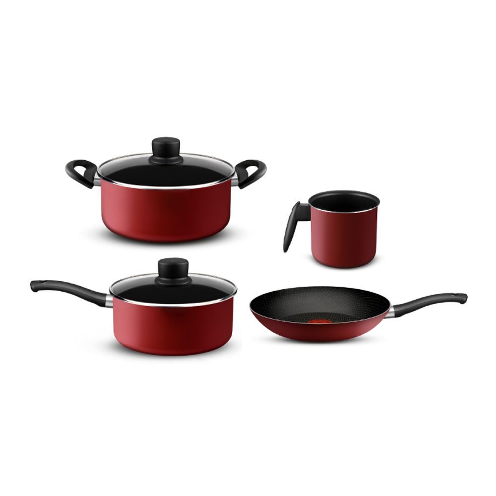 Set 6 Piezas Tefal -red Surprise (cacerola C/tapa 20cm, Olla C/tapa ...