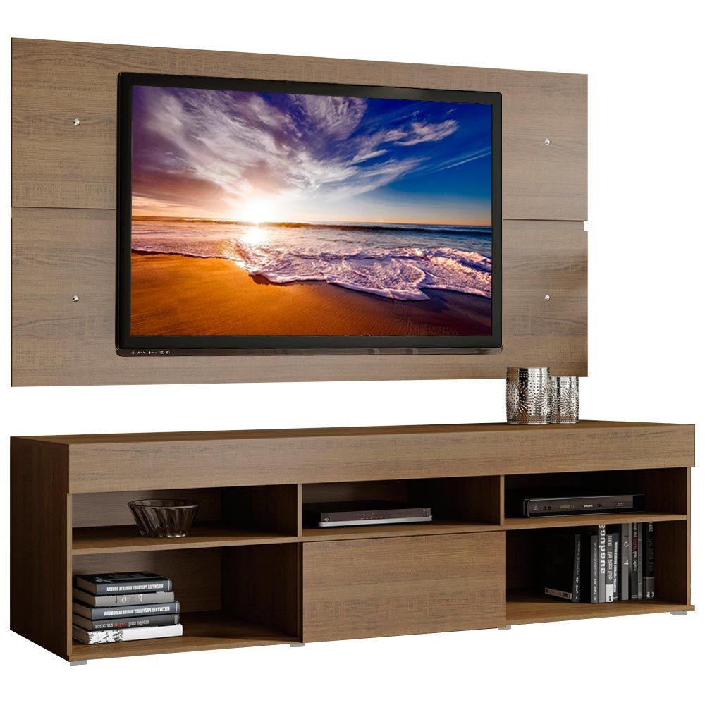 Rack y panel Modular Para Tv Madesa Miami 1 puerta Hasta 65 Pulgadas