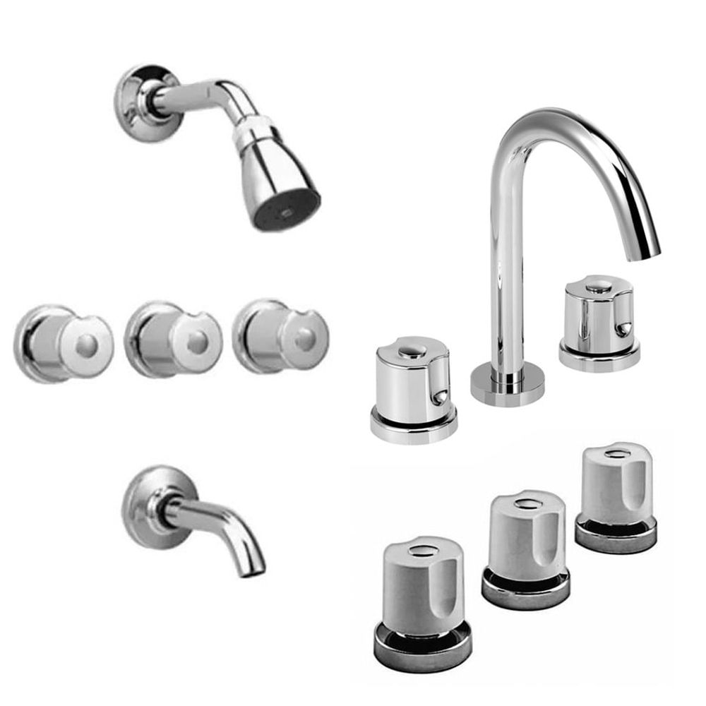 Combo griferia Malba cromo Peirano lavatorio bidet ducha P