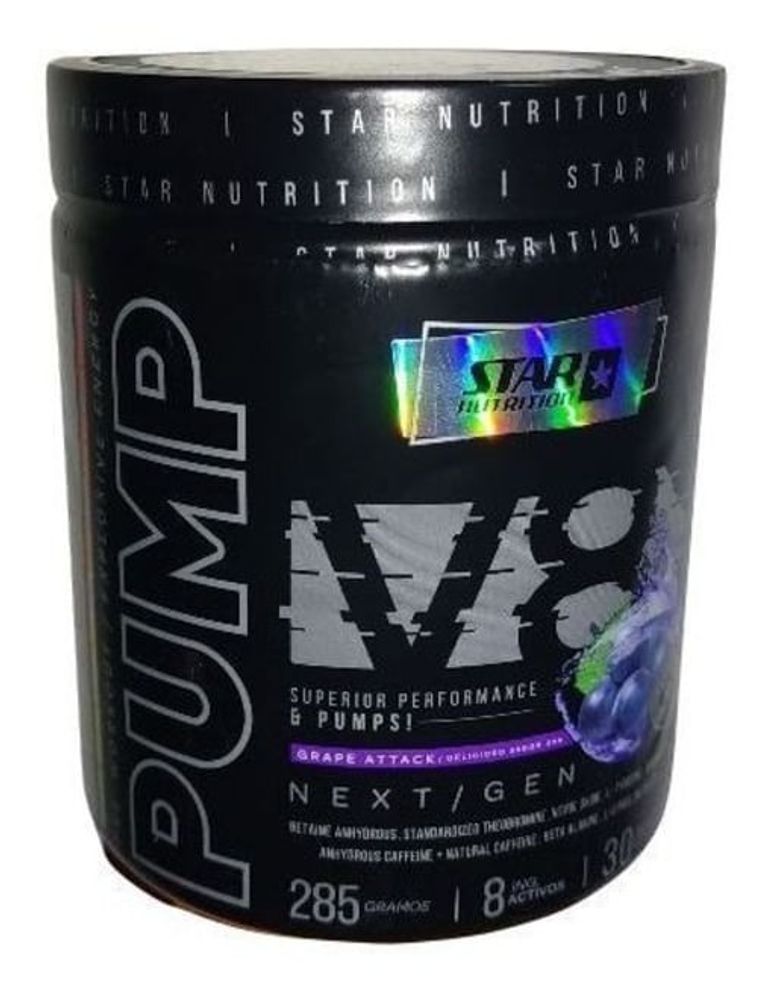 Star Nutrition Pre Entreno Pump V8 Next Gen Sabor Uva 285Gr
