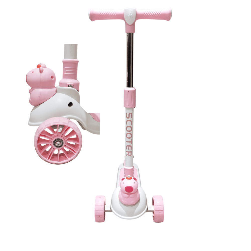 Monopatín Infantil Con Luces Scooter Capibara 3 Ruedas Rosa