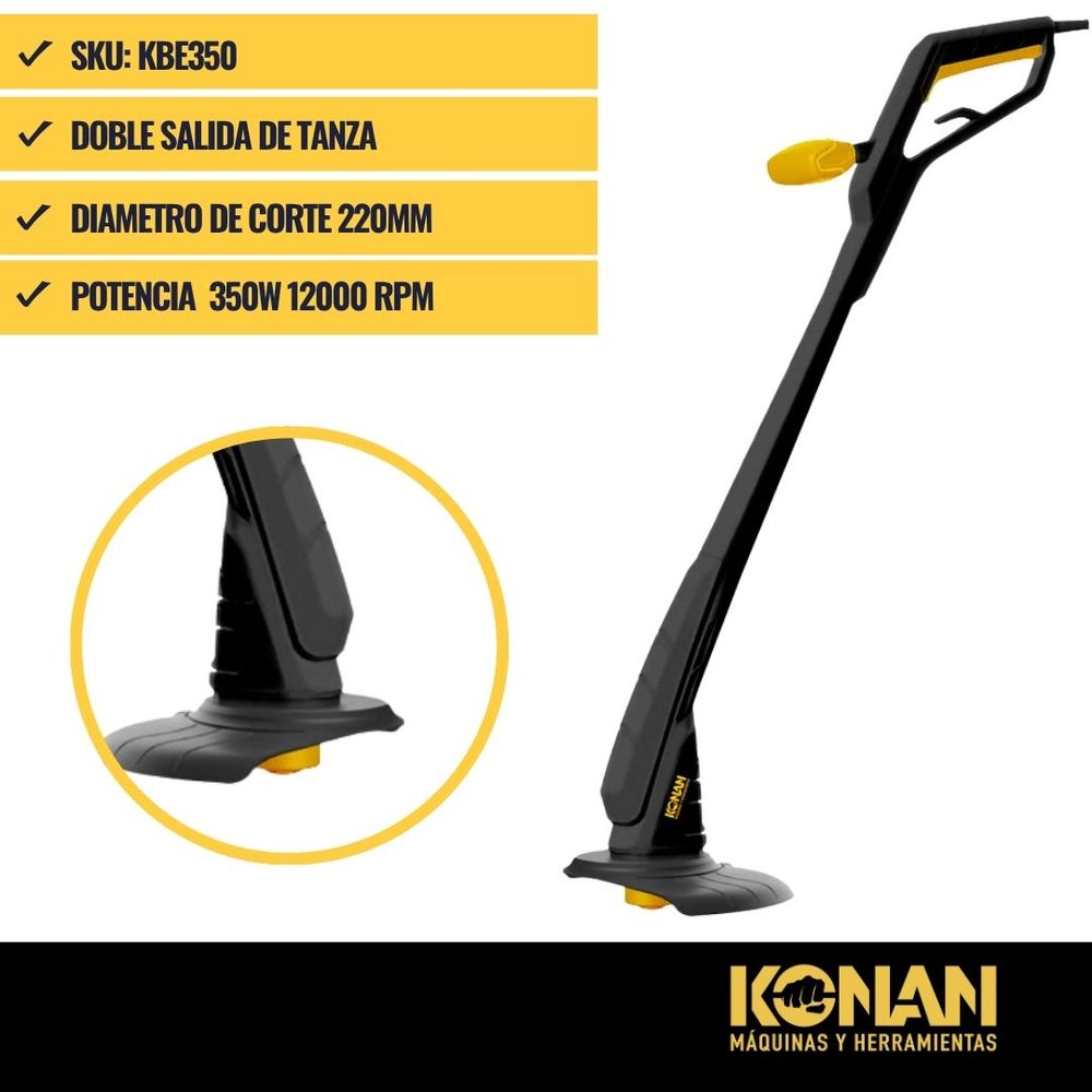 Bordeadora Electrica 350w Tanza Corte 220 mm Konan