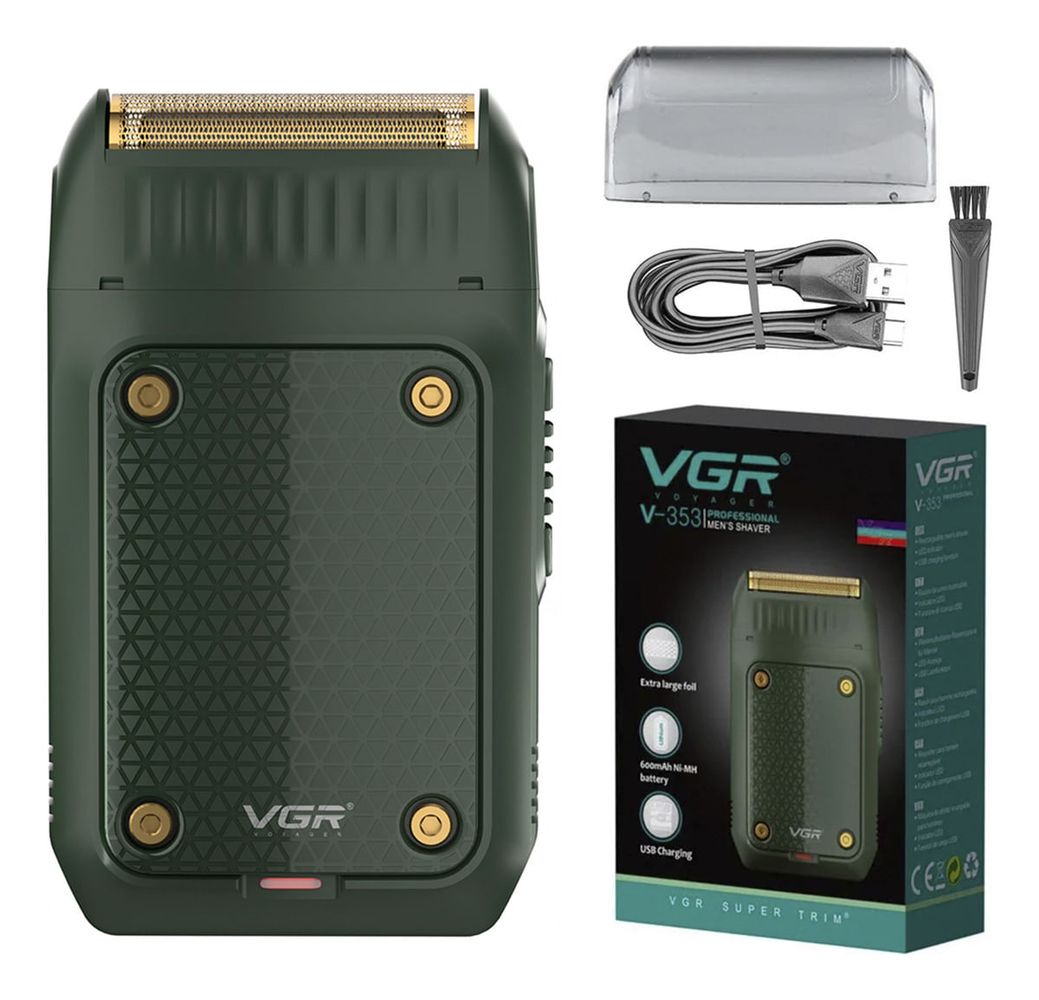 Afeitadora Eléctrica Hombre Shaver Vgr V-353 Portatil Usb Verde