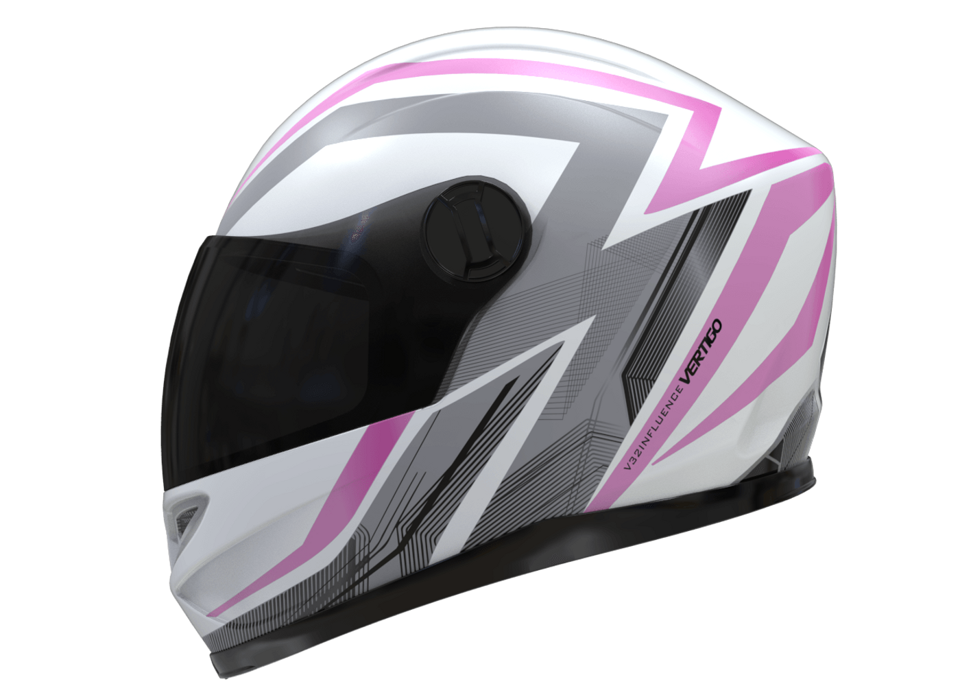 Casco Moto Integral Vertigo V32 Influence Rosa/Blanco XL