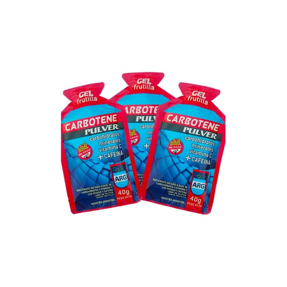 Pulver Gel Energetico Carbotene (Por unidad - Sobre 40g) Frutilla