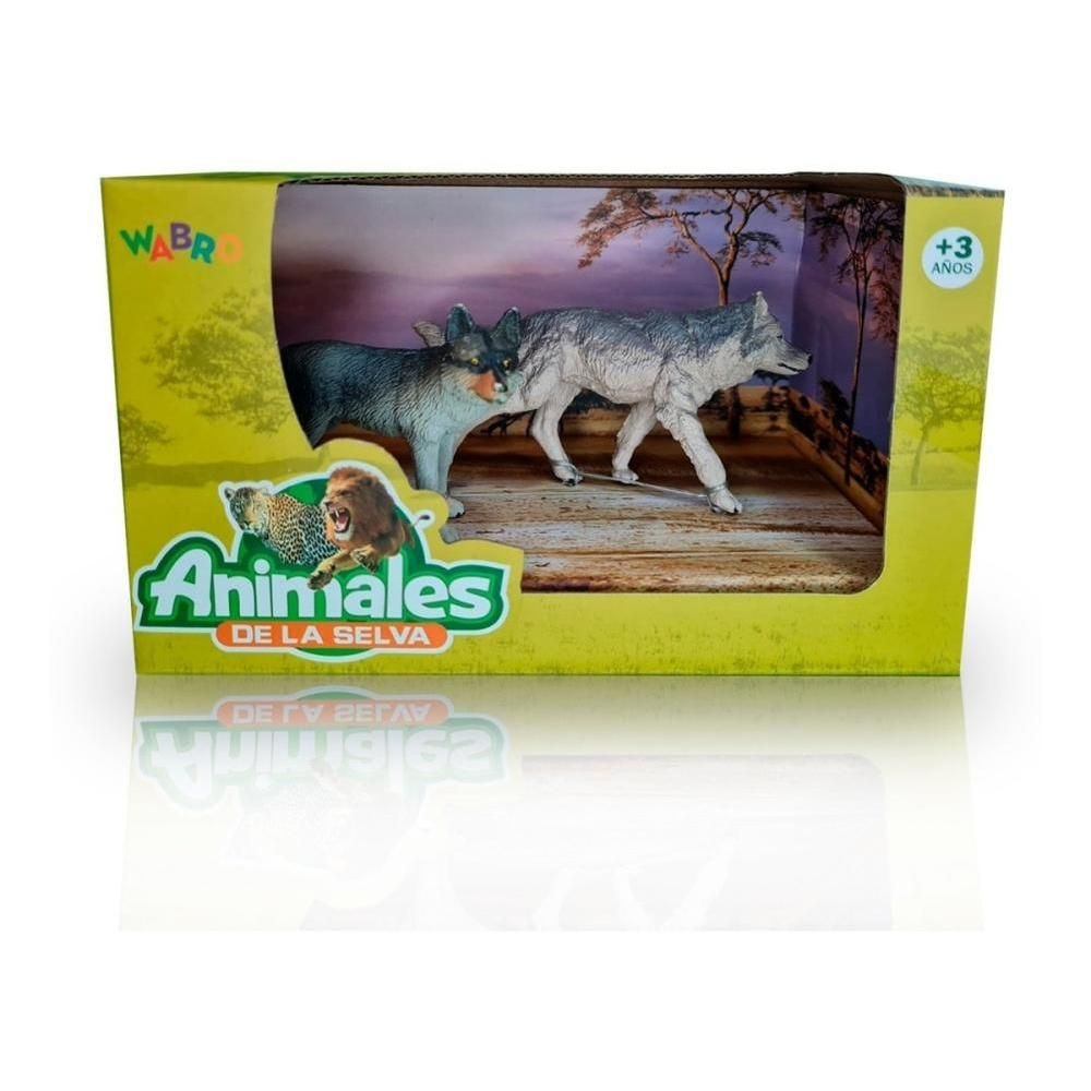 Animales De La Selva Lobos Pareja Pack X 2 Pr Color Lobos