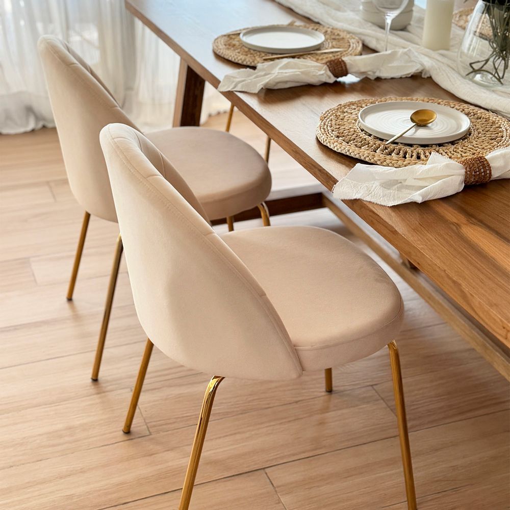 Silla de comedor budapest tapizada color beige x 6 unidades