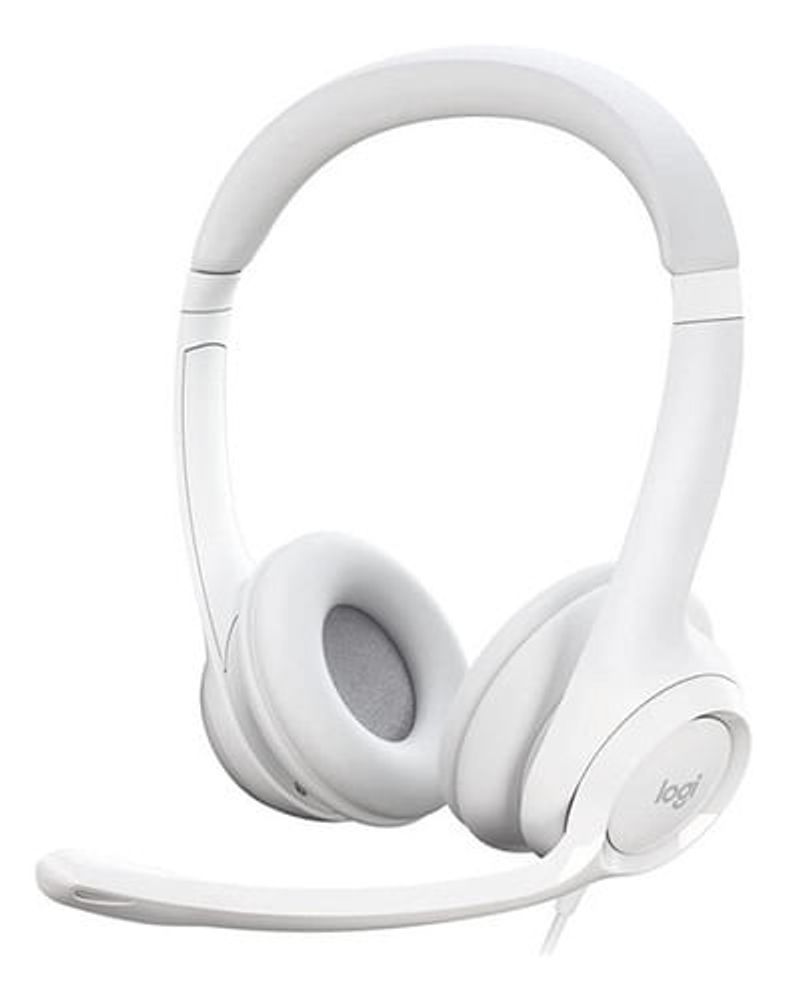Auricular Headset Logitech H390 Usb Blanco / White Con Micrófono 981-001285