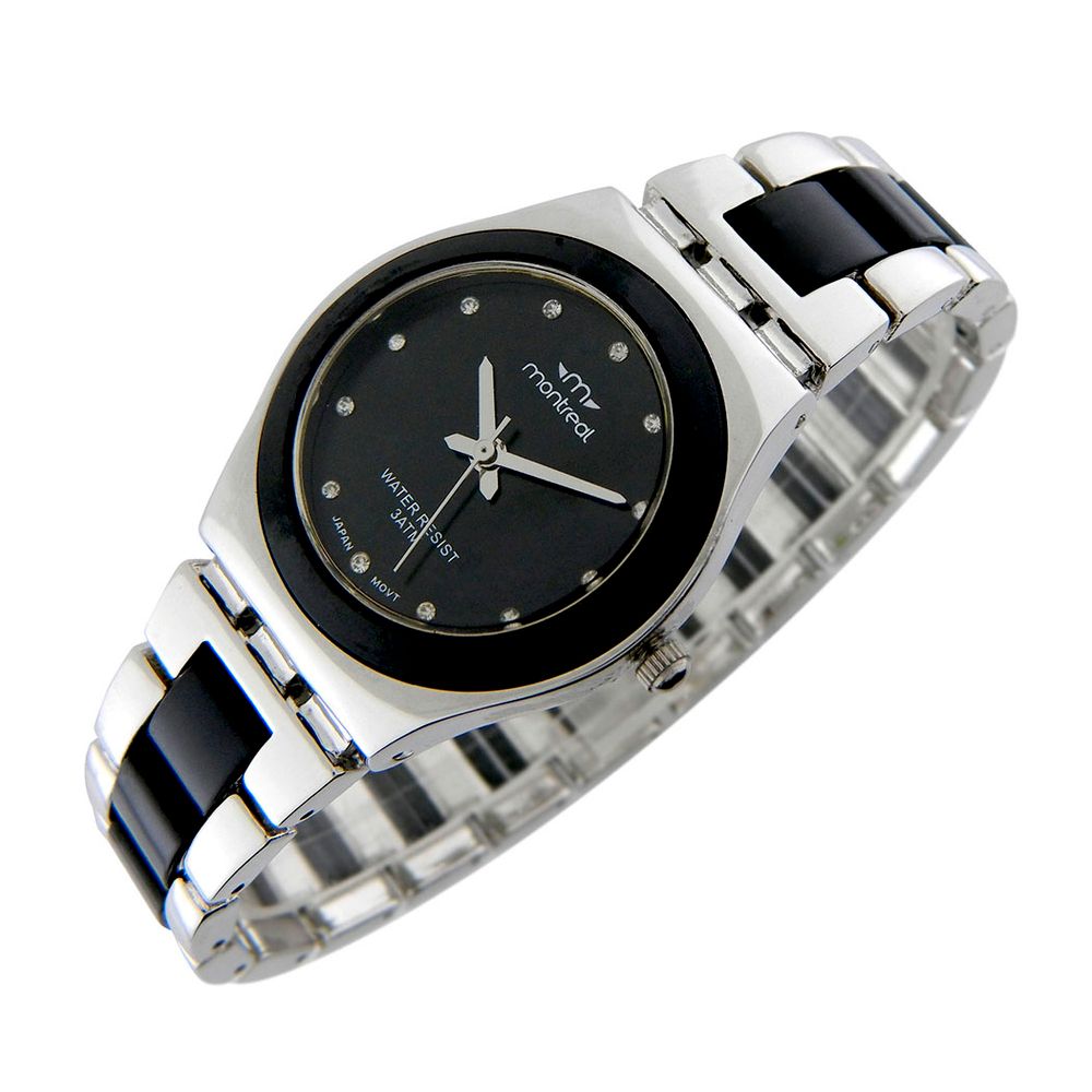 Reloj negro Montreal combinado