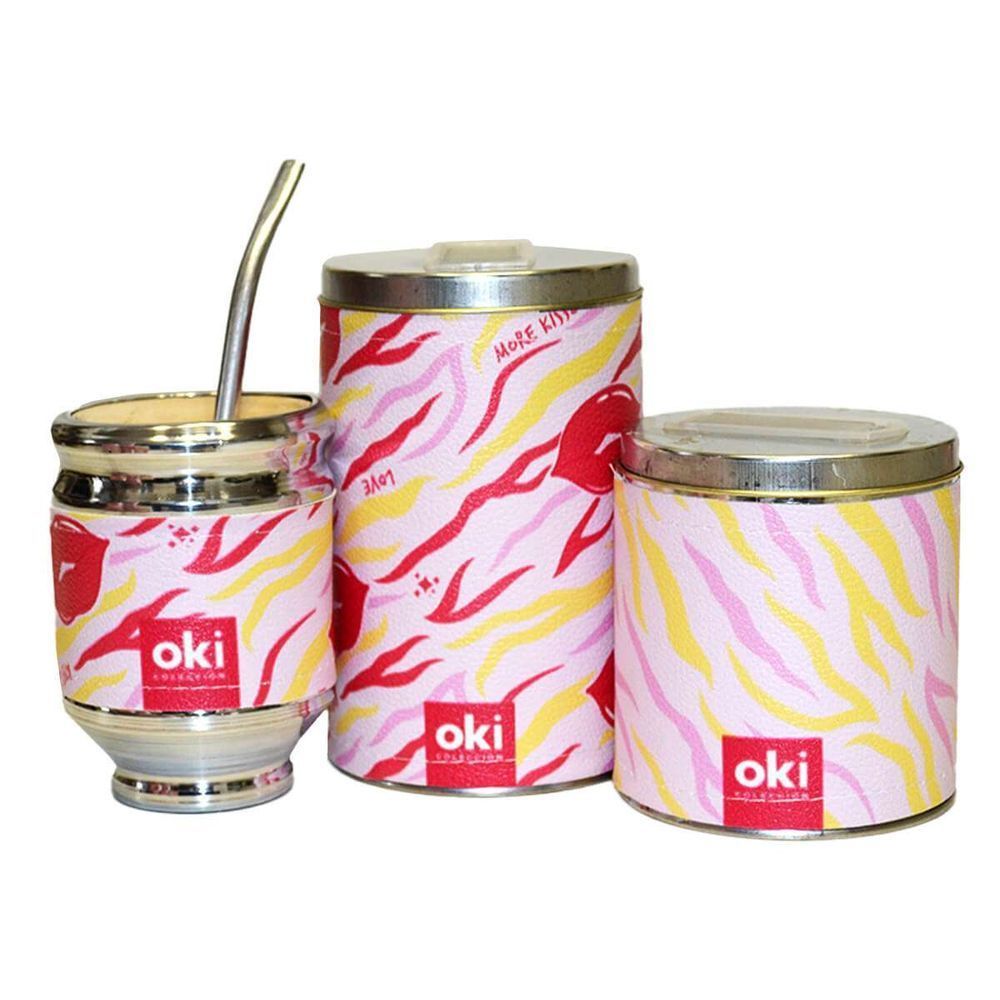 Combo mate aluminio, yerbera y azucarera Lips