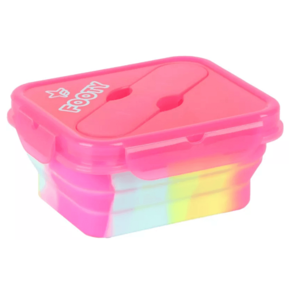 Lunchera Footy Plegable Silicona 1 Compartimiento. Footy Rosa