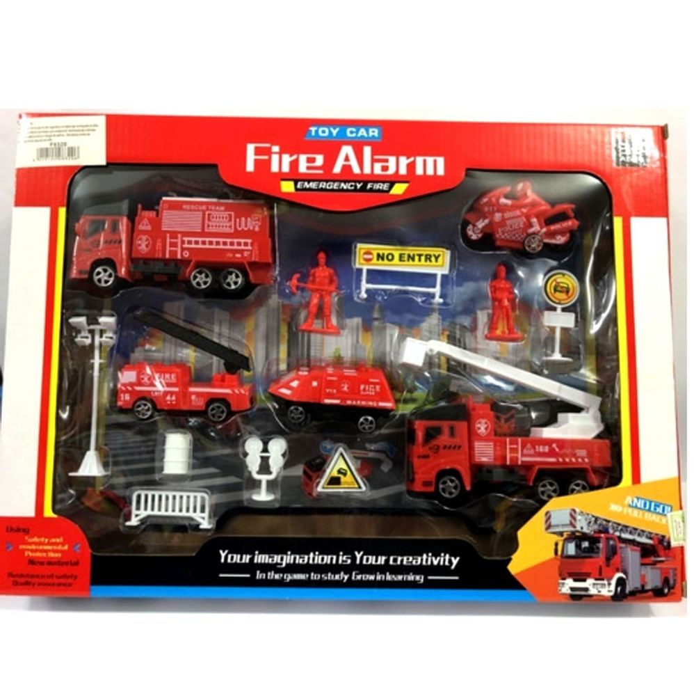 Set De Bomberos Fire Alarm Toy Car Emergency Fire F8320 Cartel