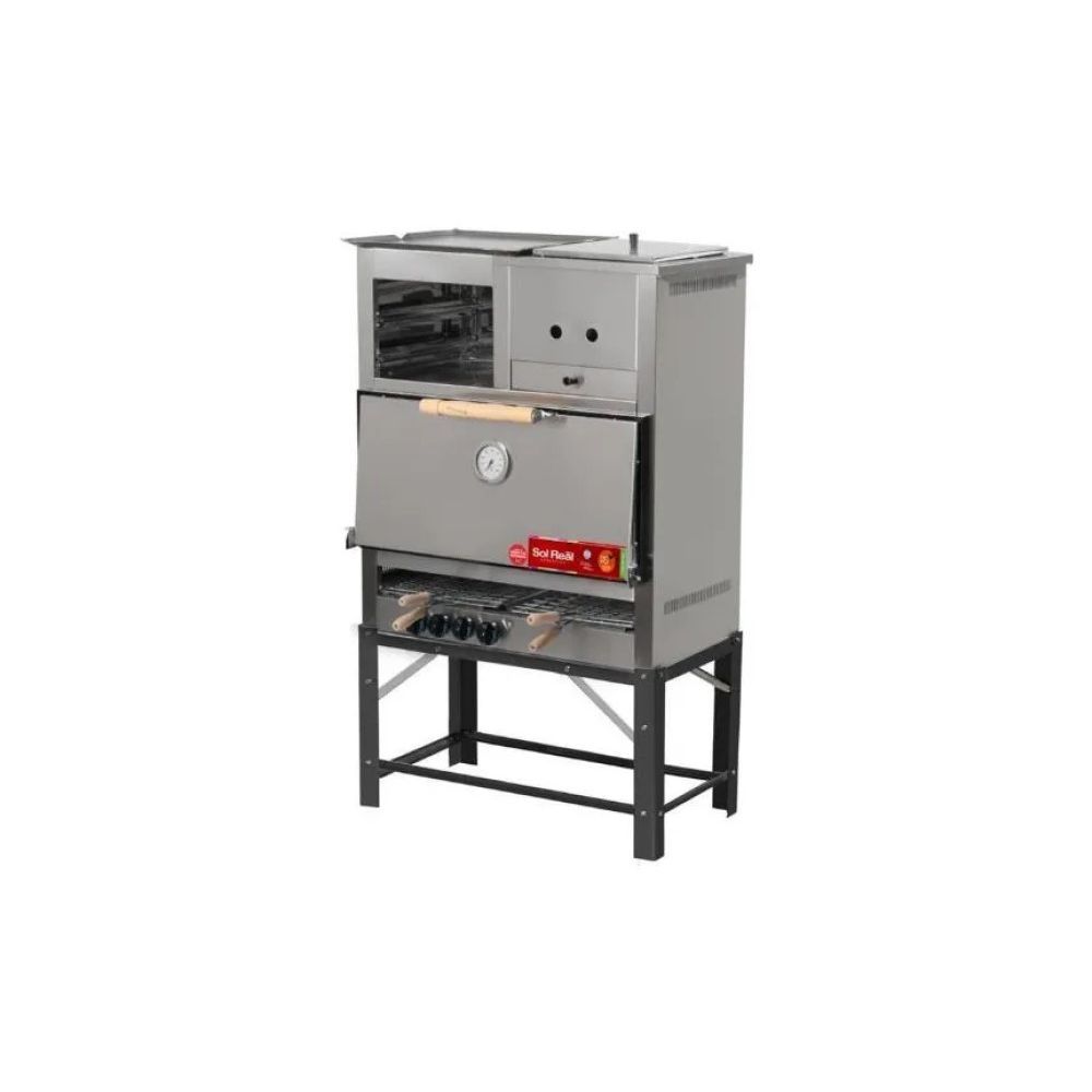 Horno Pizzero 8 Moldes C/panchera Ac. Inox C/val.seg. Sol Real Gev