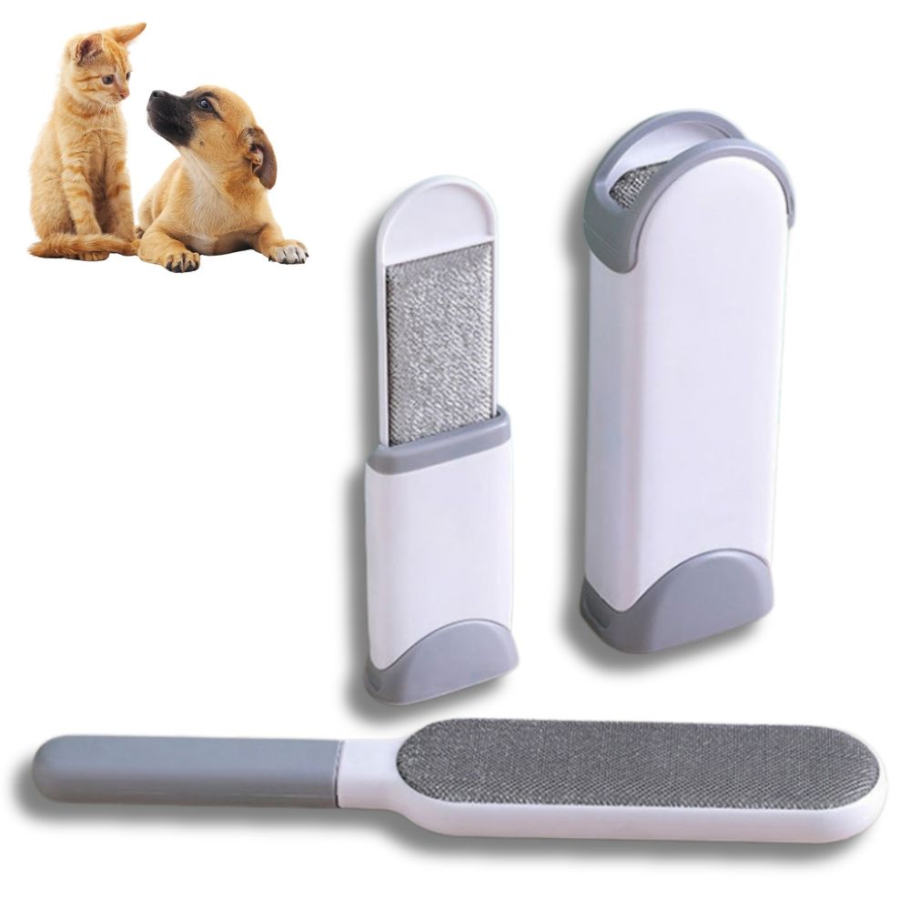 Set Cepillos Saca Pelusa Auto Limpiante Quita Pelos Perro Gato