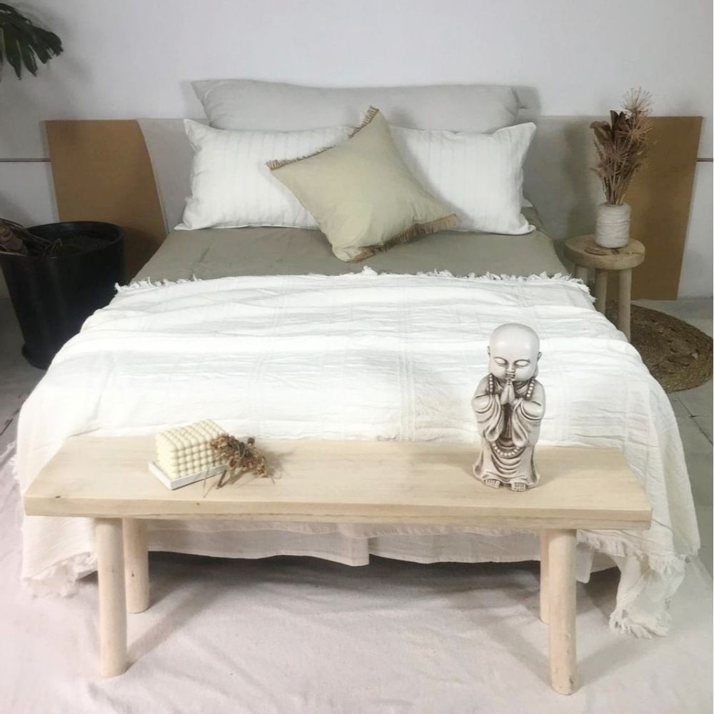 Manta de Hilo Crema By Feli Deco 1.30 x 2