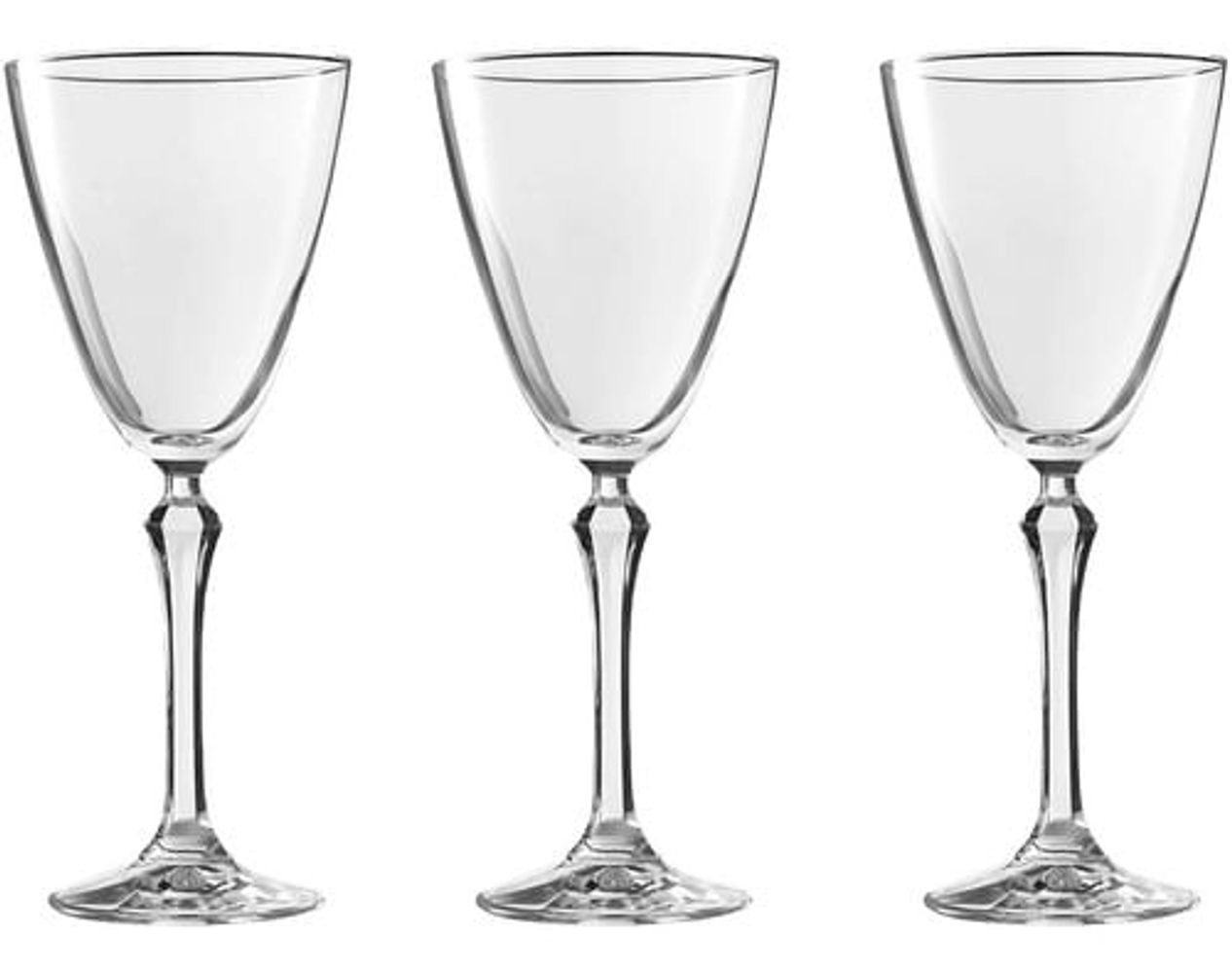 Copa Vaso Copon Vino Vidrio Set X 3 Unid Queen Pasabahce