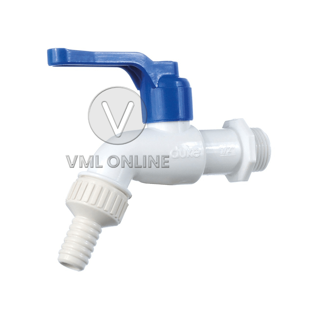 Canilla Plastica Pvc Blanca 1/2 Pico Manguera Manija Larga