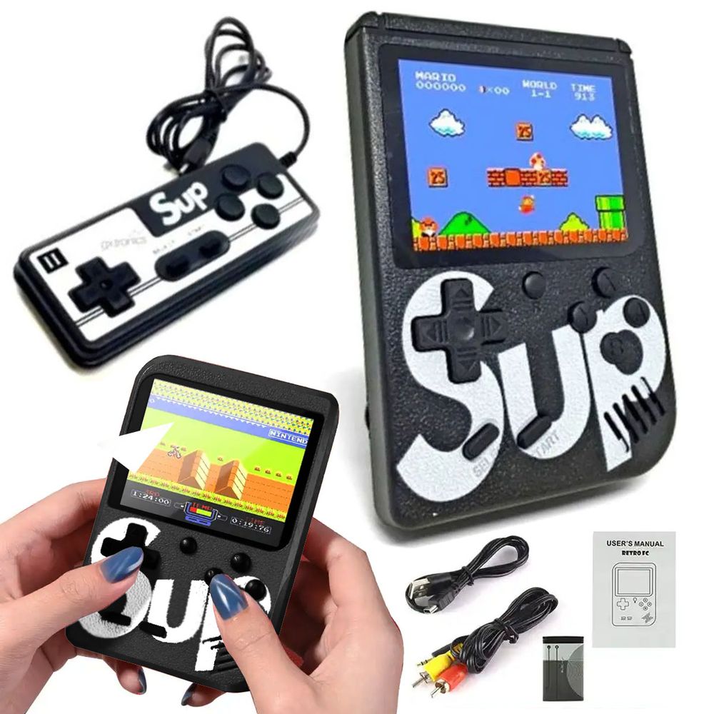 Consola Retro SUP Game Box Plus 400 Juegos en 1 + Joystick Negro