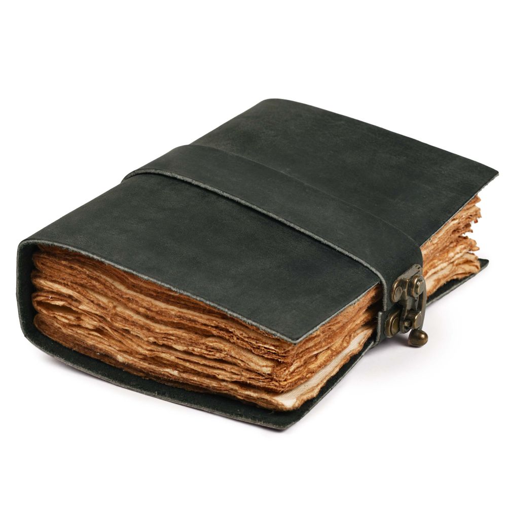 Diario LEATHER VILLAGE encuadernado en piel vintage, 200 páginas